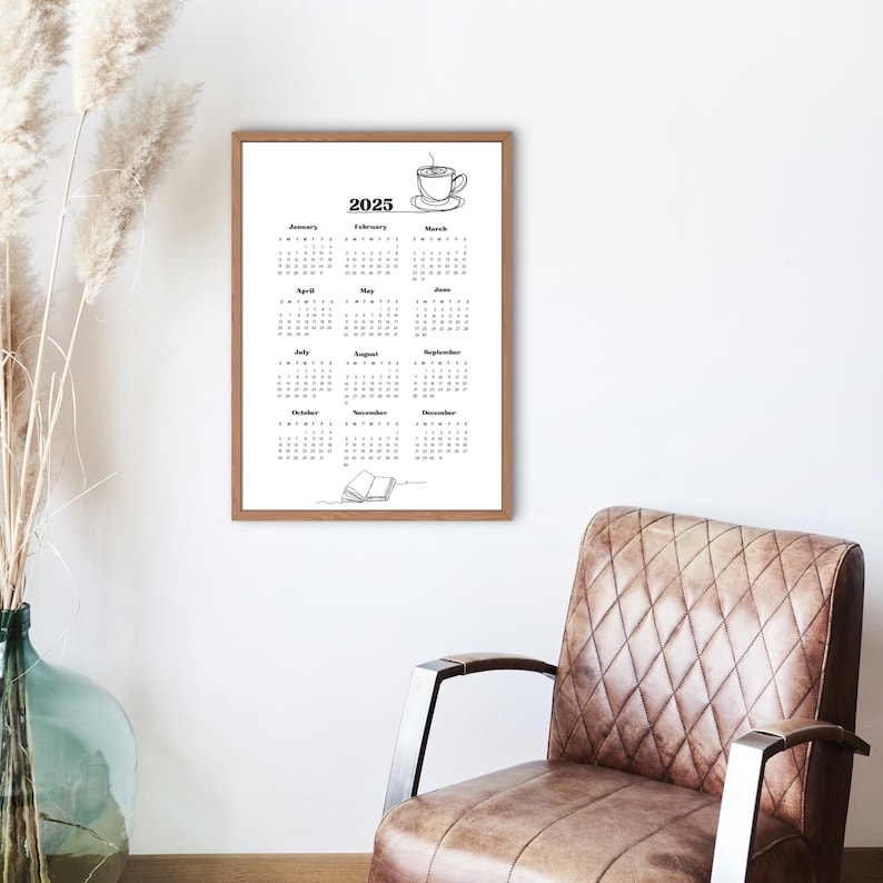 PRINTABLE Calendar 2025, Minimalist Calendar 2025, Wall Calendar 2025 ...