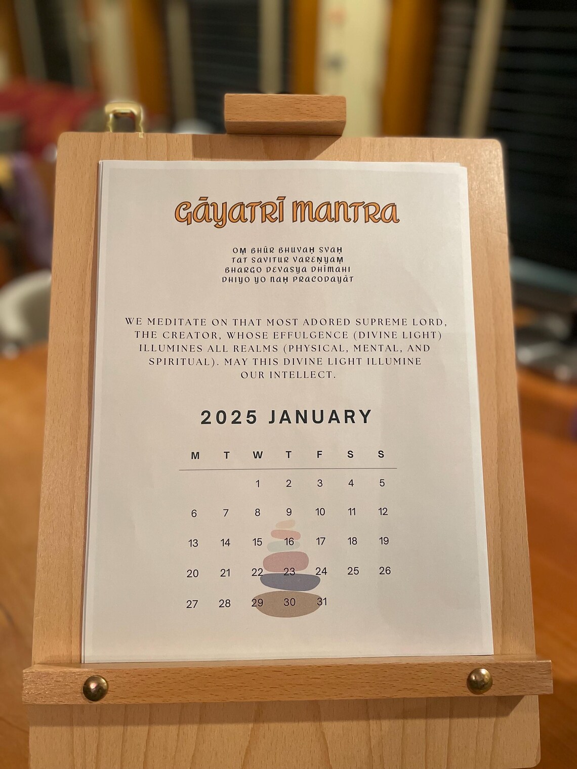 2025 PRINTABLE Wall Calendar With Mantras, Sanskrit Mantra Calendar ...
