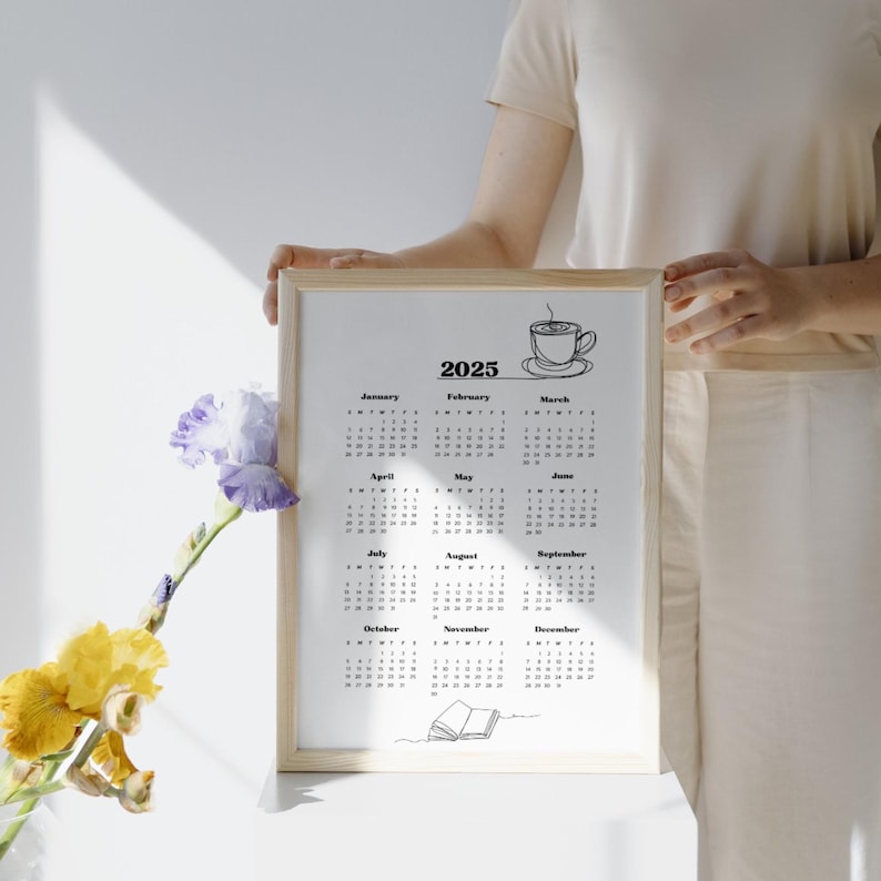 PRINTABLE Calendar 2025, Minimalist Calendar 2025, Wall Calendar 2025 ...
