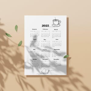 PRINTABLE Calendar 2025, Minimalist Calendar 2025, Wall Calendar 2025 ...