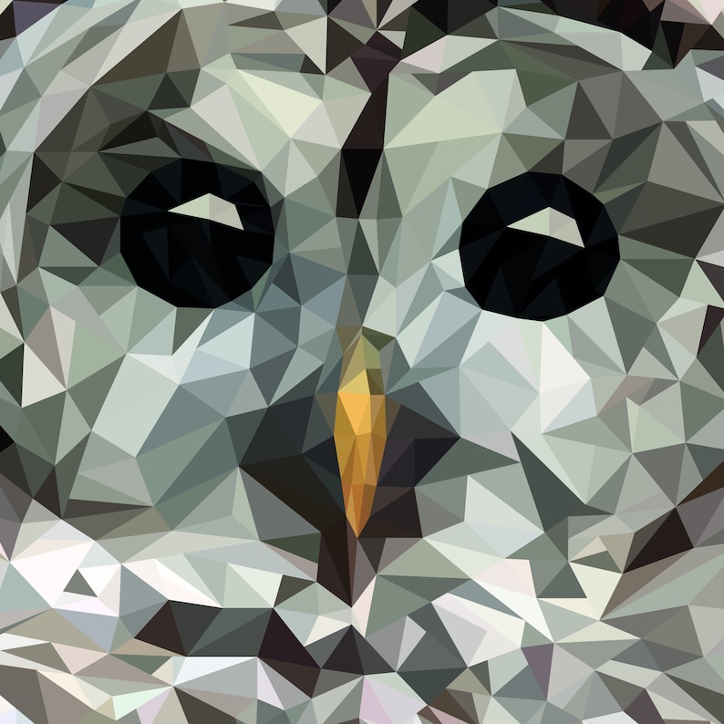 Owl Illustration Polygon Drawing Polygonal Art Digital - Etsy UK