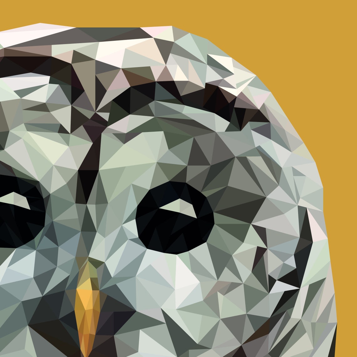 Owl Illustration Polygon Drawing Polygonal Art Digital | Etsy