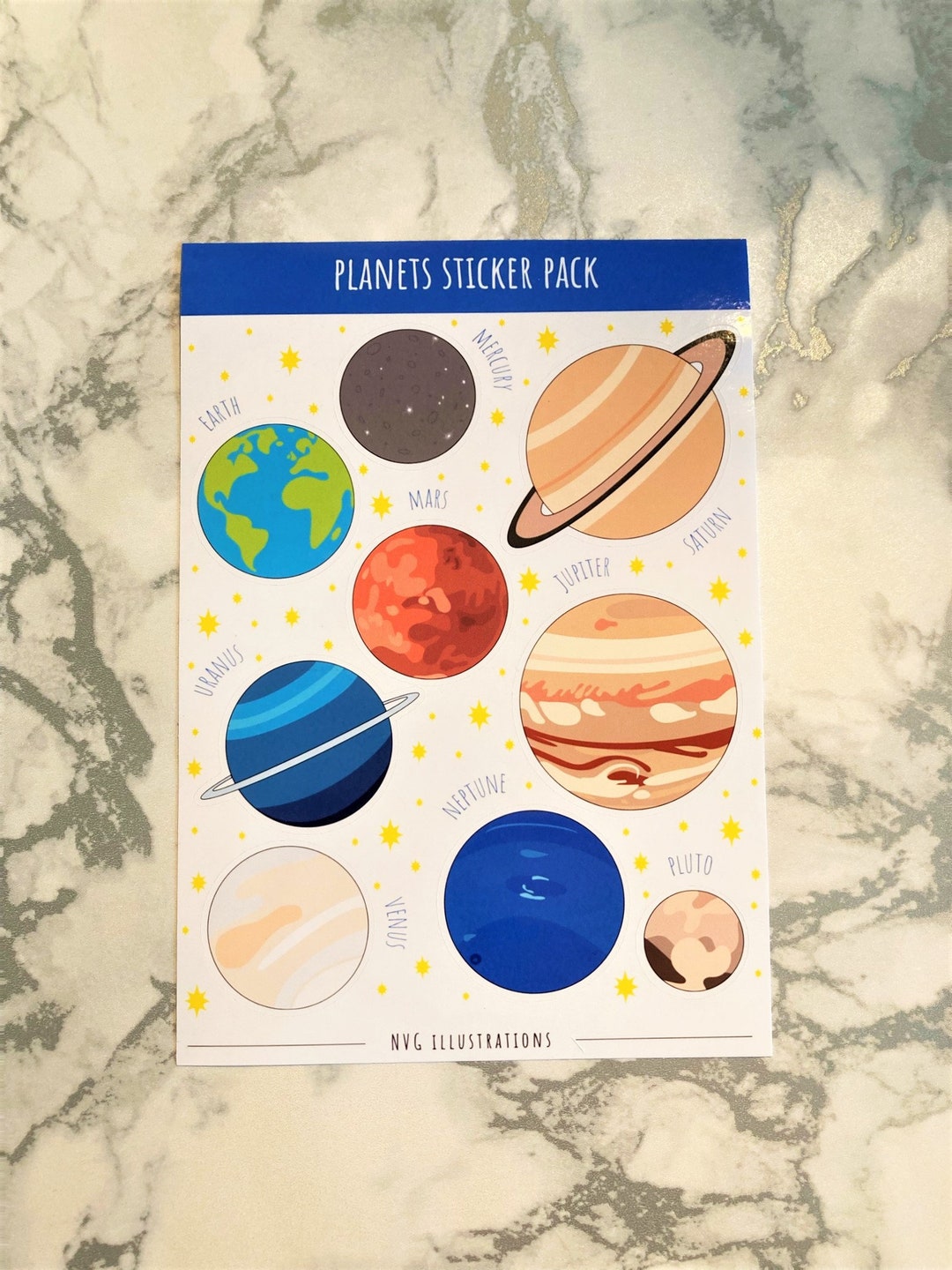 Planets Sticker Pack Bullet Journal Planner and Diary - Etsy UK