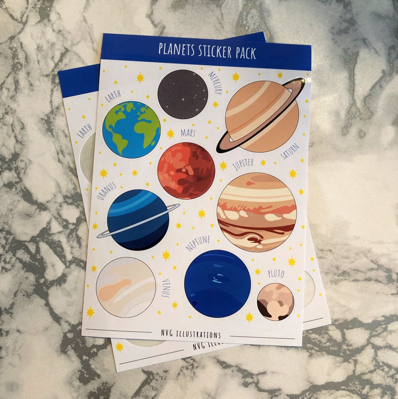 Planets Sticker Pack Bullet Journal Planner and Diary - Etsy UK