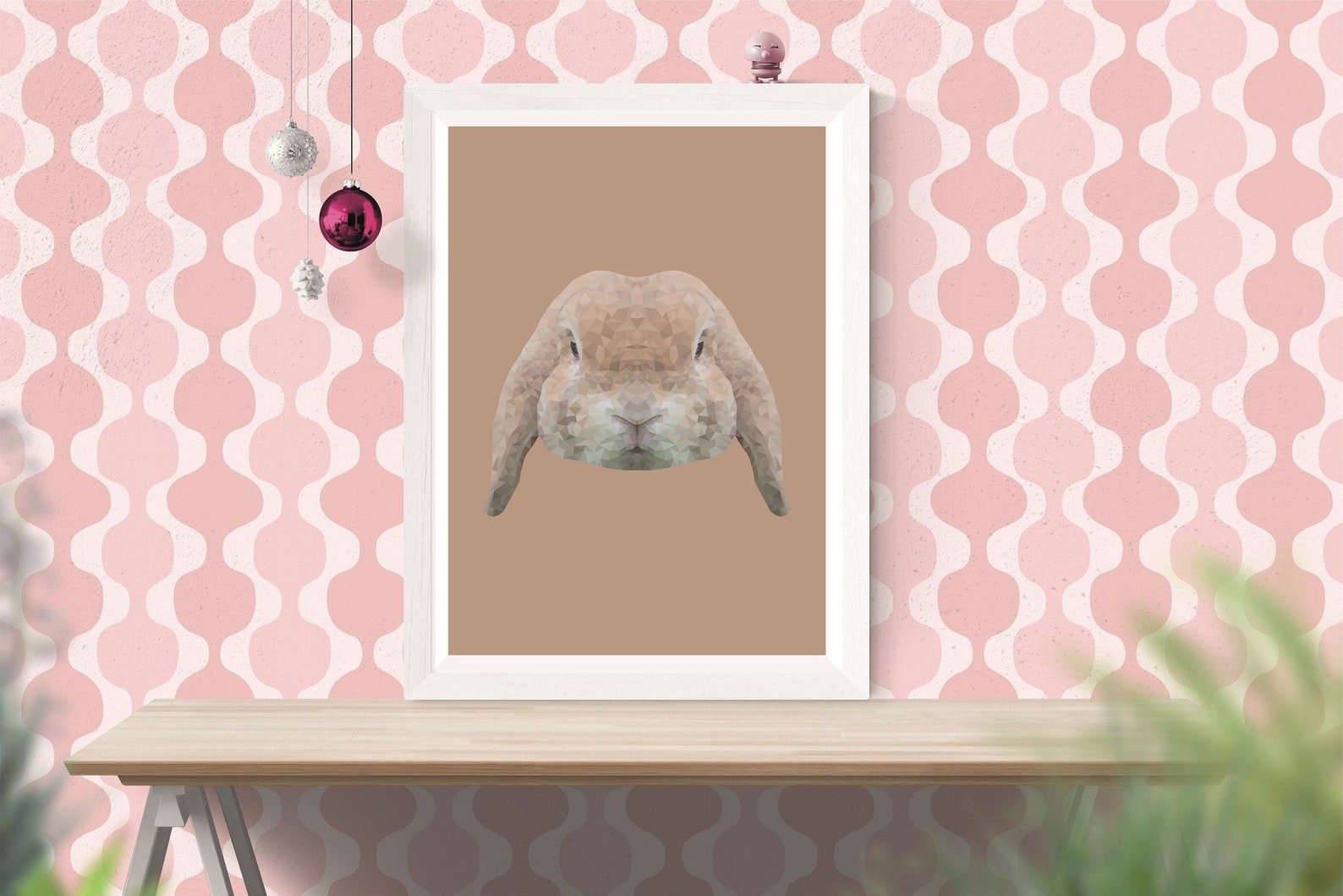 Bunny Face Illustration, Polygon Drawing, Polygonal Art, Digital Print ...