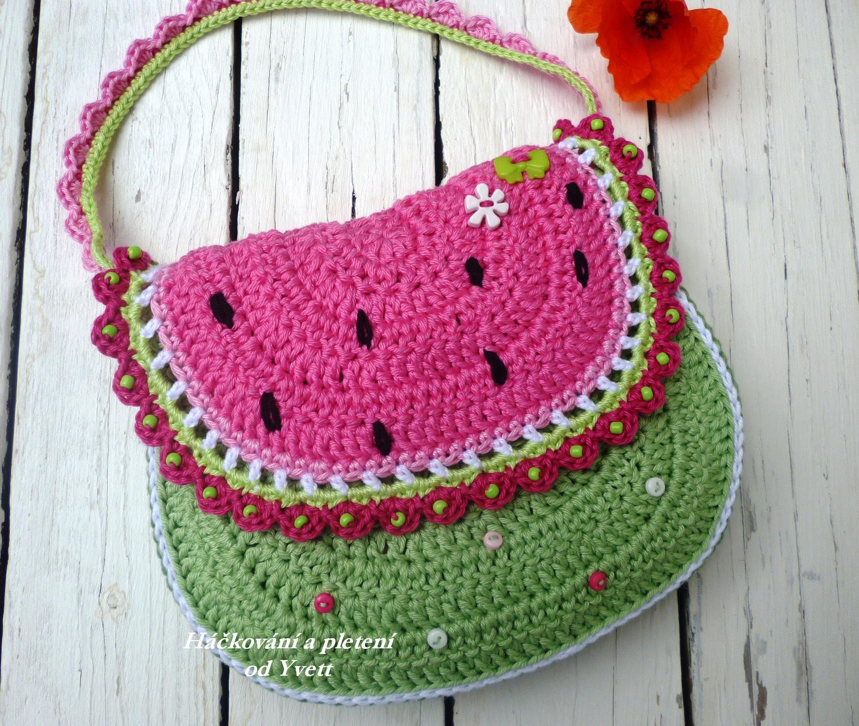 PATTERN Watermelon Handbag Crochet Pattern Purse Bag - Etsy