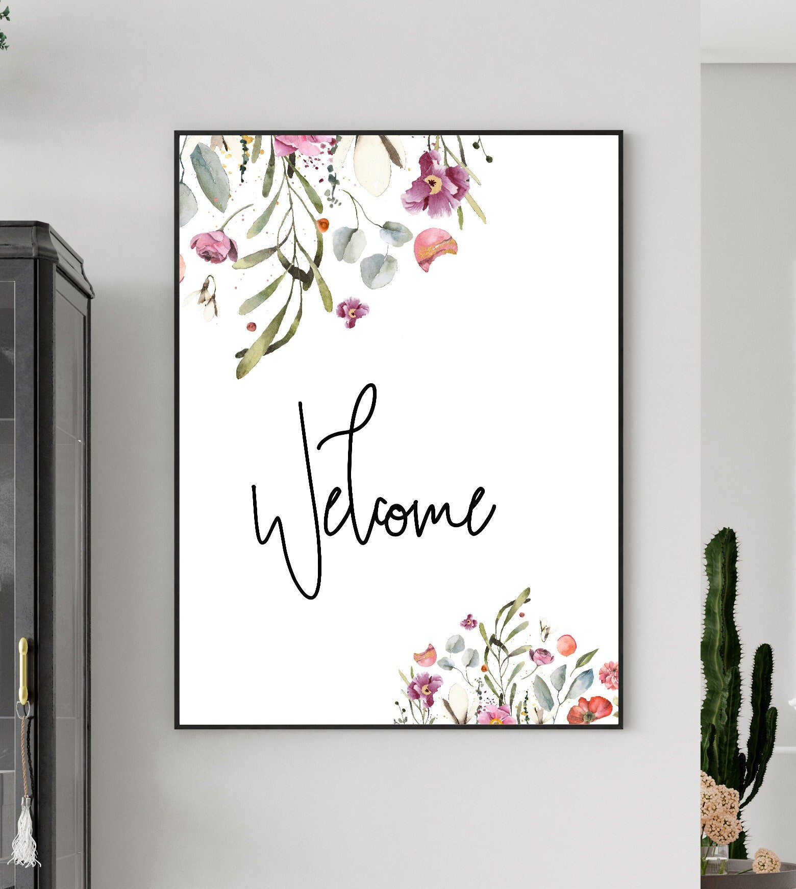 Porch Welcome Sign Cheap Wall Art Welcome Guest Flower Spray Welcome ...