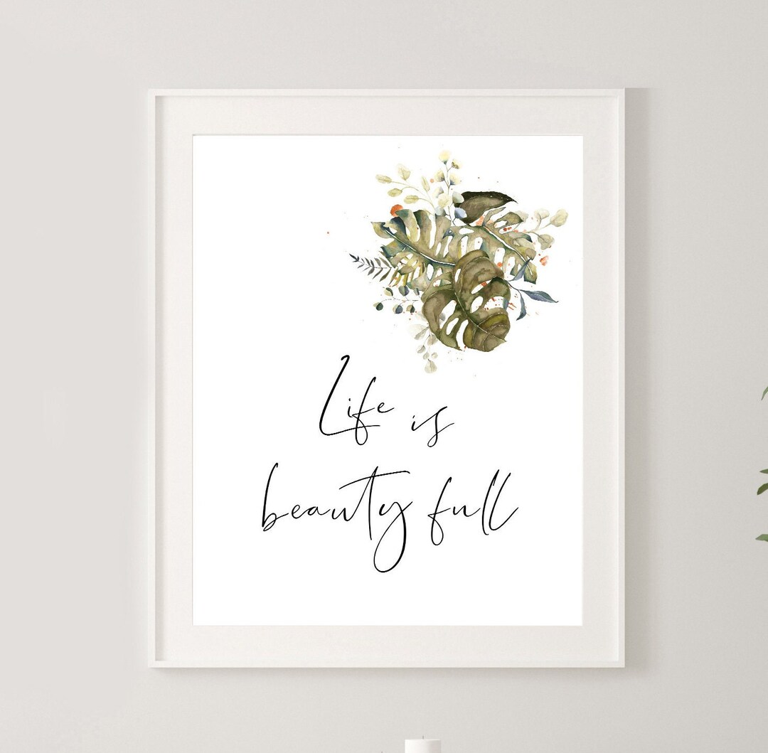 Life is Beauty Full Poster Beauty Poster One Line Art Girly Wall Art ...