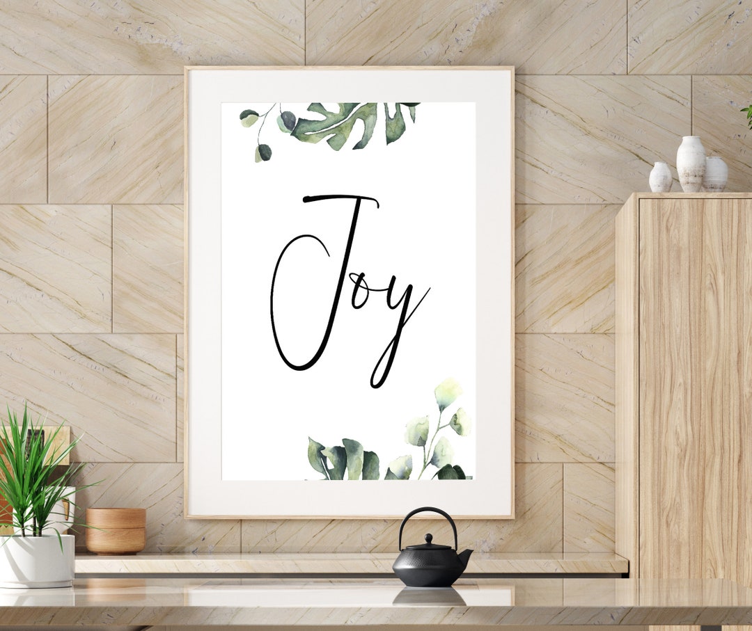Joy Digital Print Choose Joy Wall Art Minimal Line Art Greenery Art ...