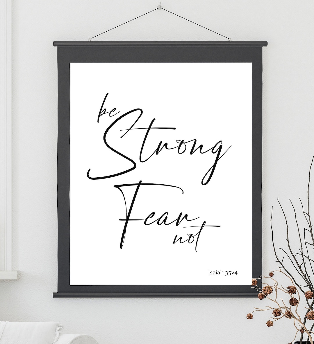 Be Strong Fear Not Text, Digital Christian Verse, Printable Bible Art ...
