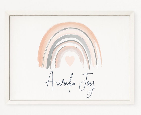 Rainbow Baby Name Sign Personalized Baby Name Boho Rainbow - Etsy