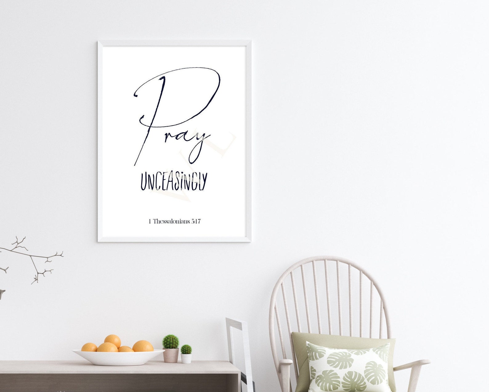 Pray Unceasingly Verse Digital Bible Print Black/White | Etsy