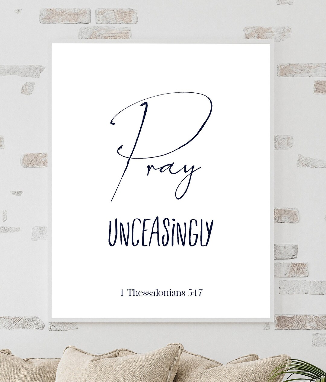 Pray Unceasingly Verse, Digital Bible Print, Black/white Christian ...