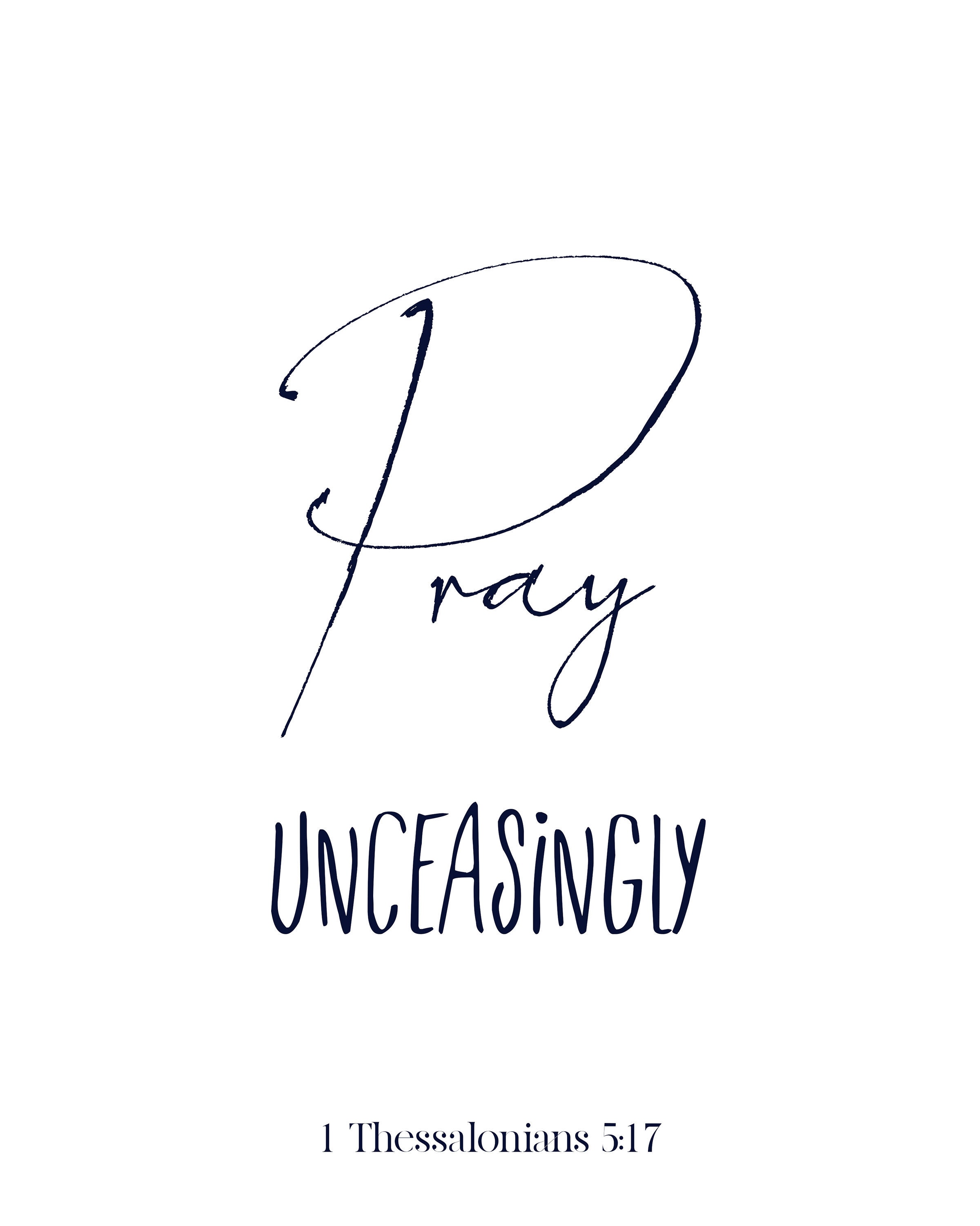 Pray Unceasingly Verse Digital Bible Print Black/white - Etsy