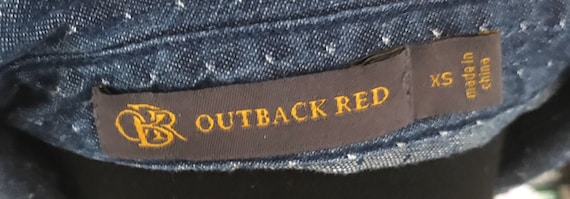 Late 90's Outback Red Denim Button Front Shirt Dress - Gem