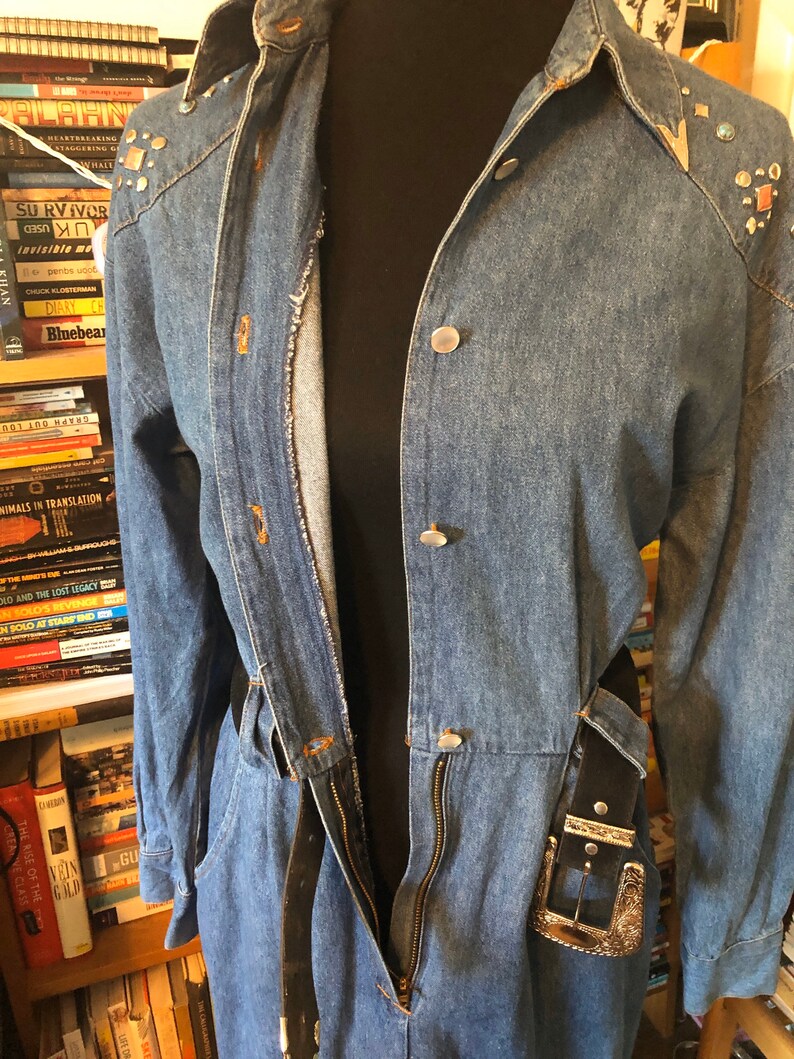 80’s Western Style Studded Denim Dress by Studio Ease - Etsy