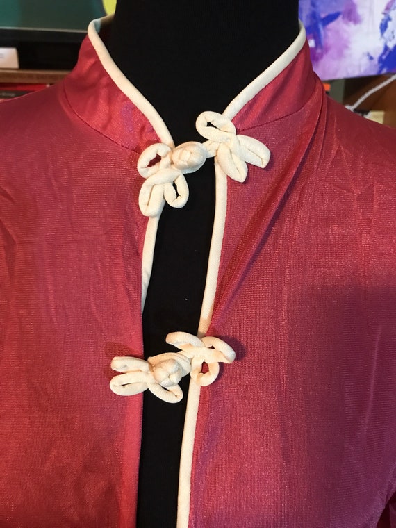 1970's Long Nylon Robe with Frog Closures by Philmaid - Gem