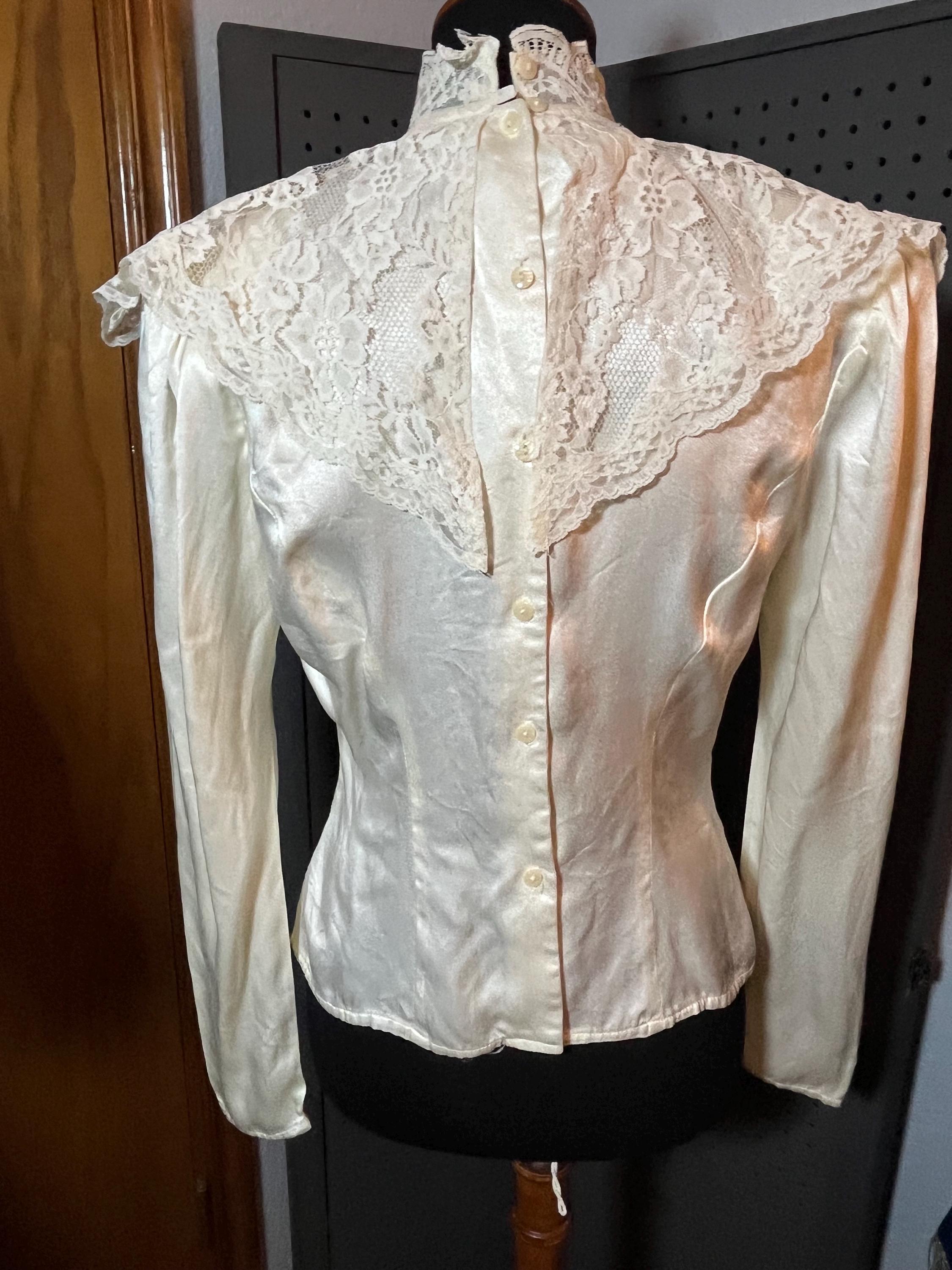 80's Gunne Sax by Jessica Mcclintock Button Back Blouse - Etsy