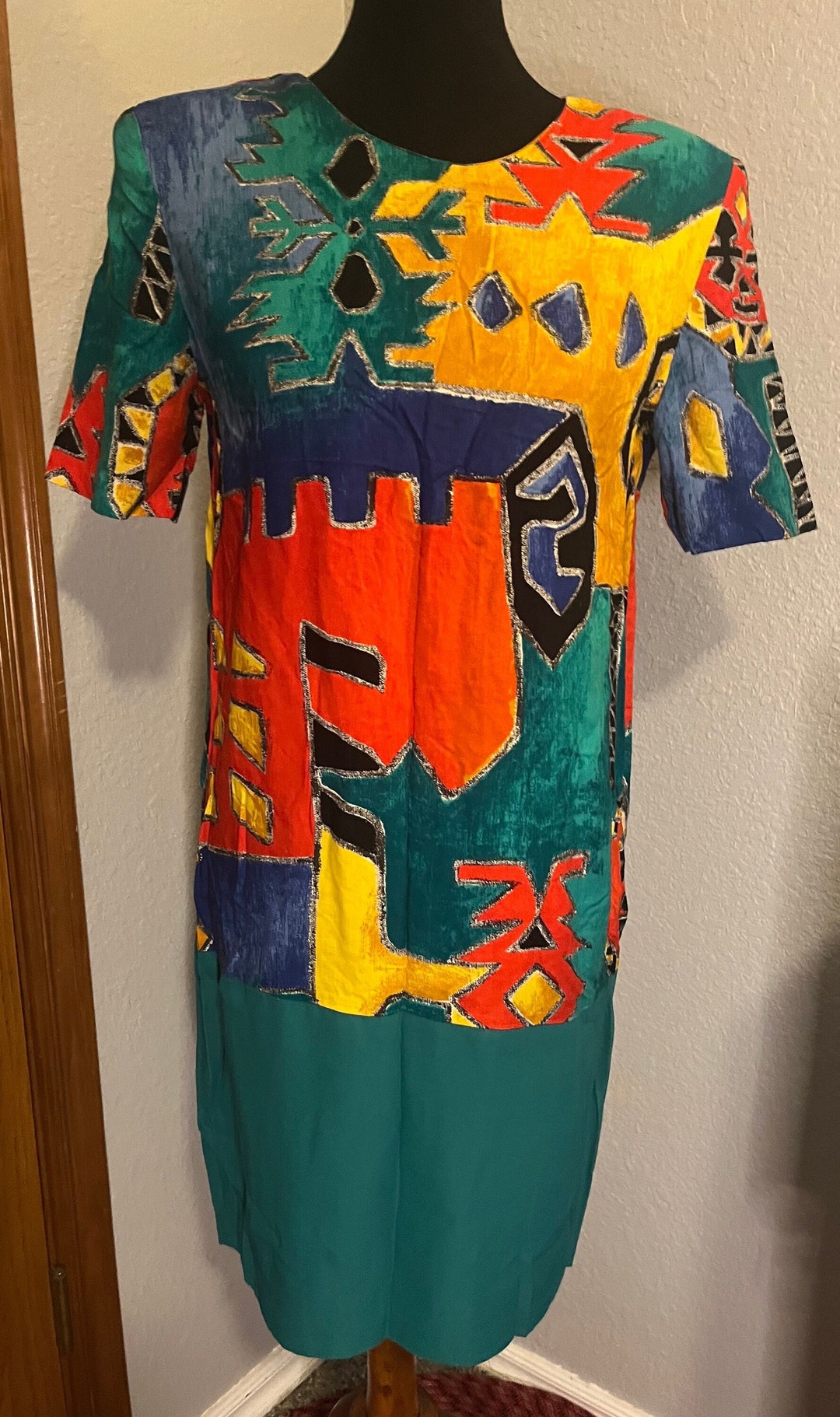 80’s Abstract Print Shift Dress by Breakin’ Loose - Etsy