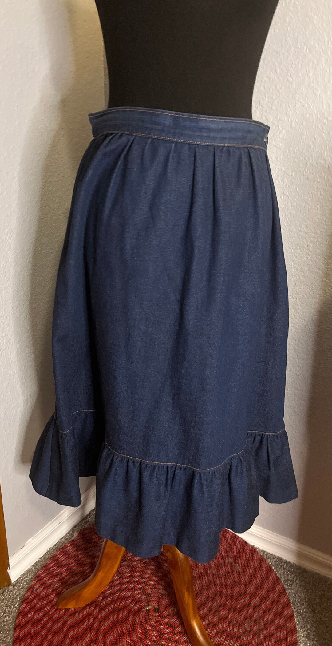 70’s/80’s Wrangler Lightweight Denim Ruffle Hem Skirt - Etsy