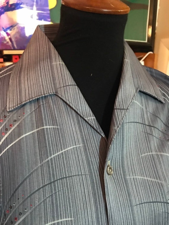 60's/70's Alan Stuart Men's Polyester Short Sleeve Bu… - Gem