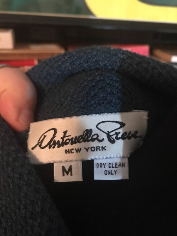 1980's Antonella Preve Blue Green Button Front Sweate… - Gem