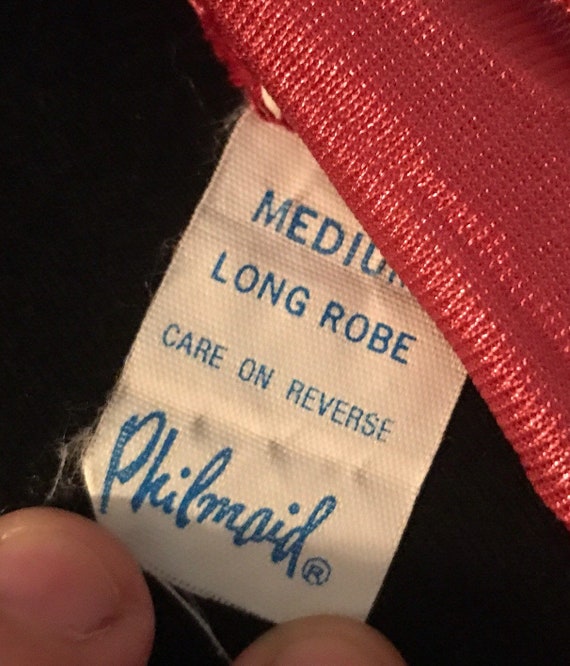 1970's Long Nylon Robe with Frog Closures by Philmaid - Gem