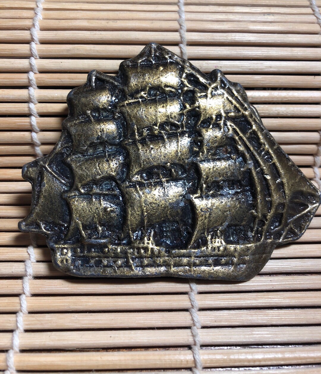 70s Brass War Ship/frigate Belt Buckle - Etsy