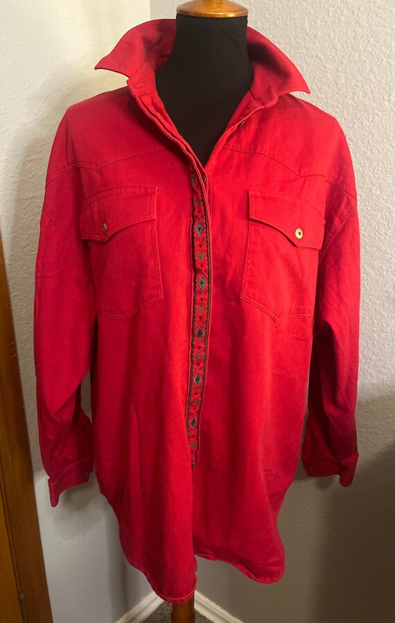 80’s Together! Brand Western Style Button Down with E… - Gem