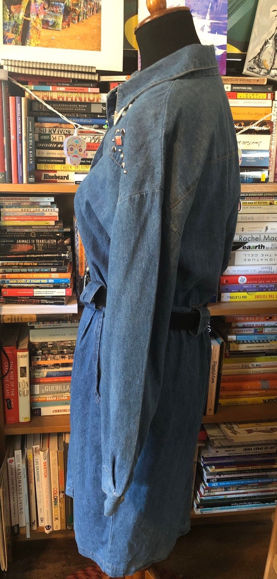 80’s Western Style Studded Denim Dress by Studio Ease - Gem