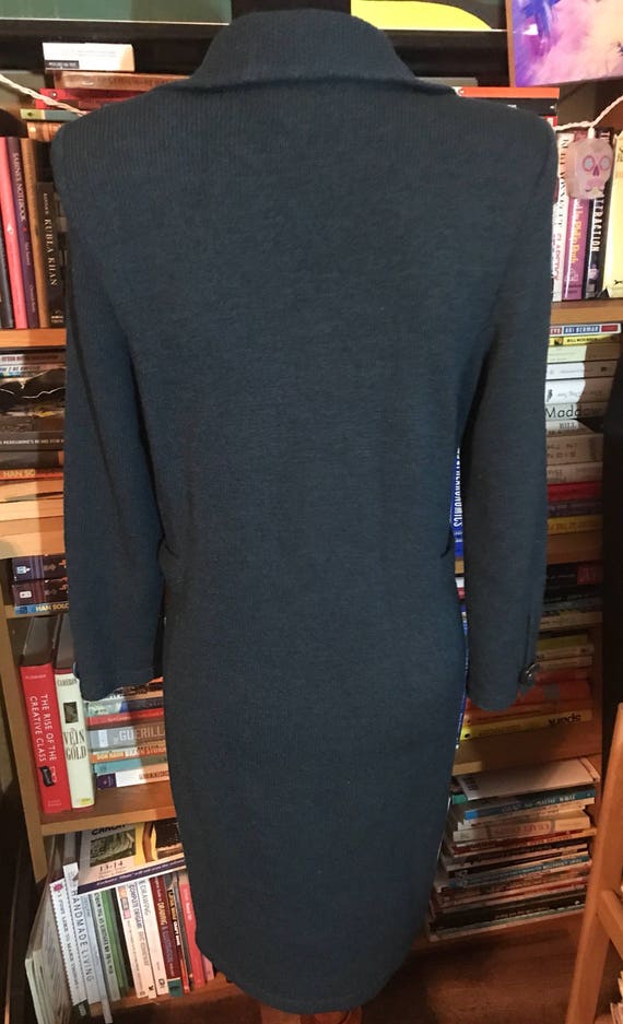 1980's Antonella Preve Blue Green Button Front Sweate… - Gem