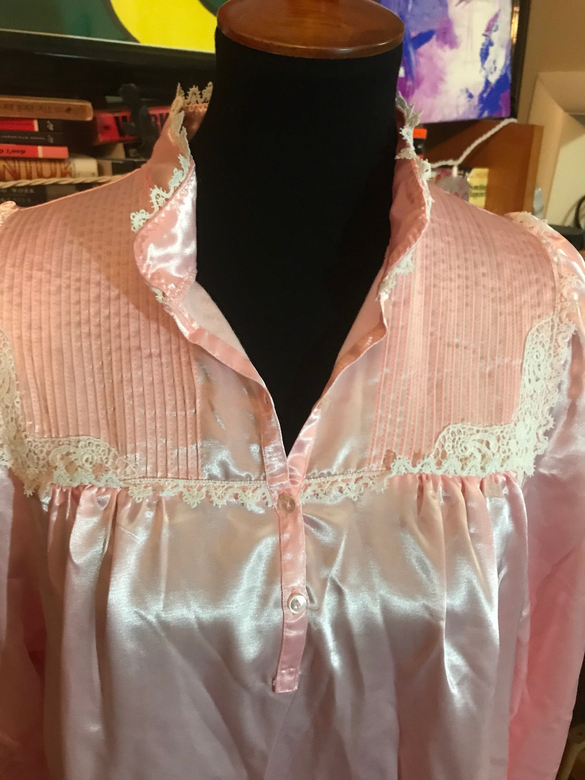 80's/90's Henson Kickernick Pink Nylon Long Nightgown - New With Tags ...