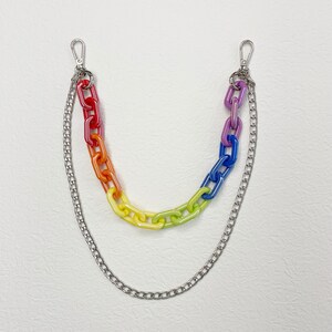 Iridescent Rainbow Chunky Chain Waist Belt Acrylic & Metal - Etsy