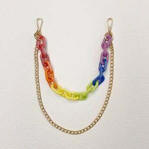 Iridescent Rainbow Chunky Chain Waist Belt Acrylic & Metal - Etsy