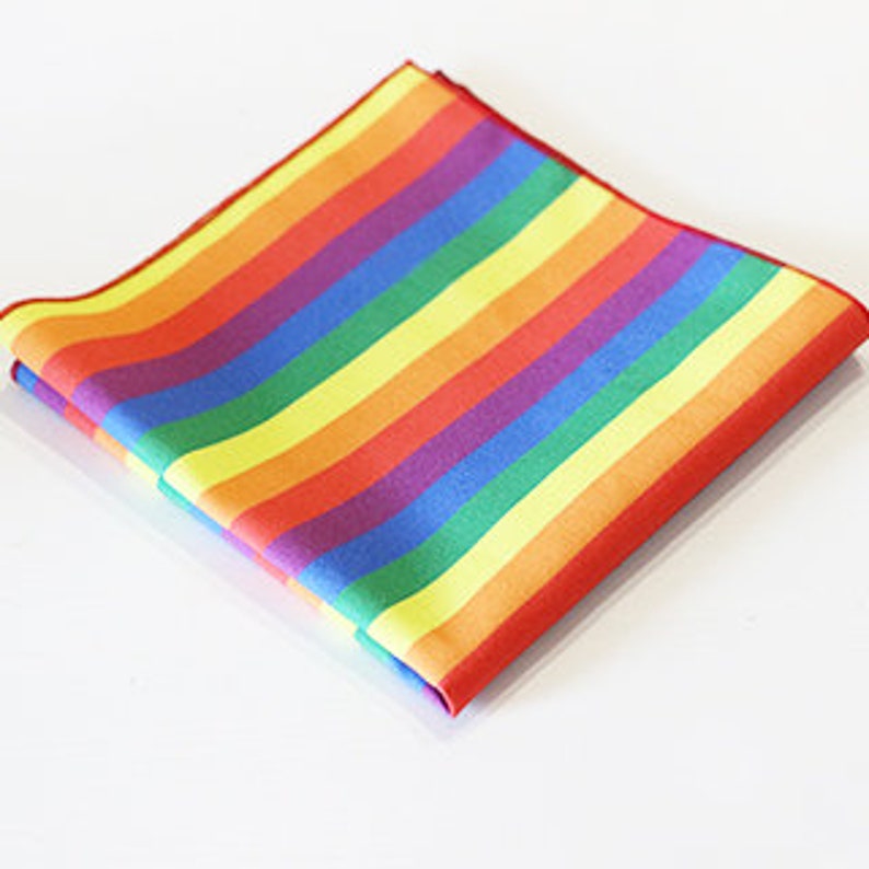 Rainbow Pocket Square - Etsy
