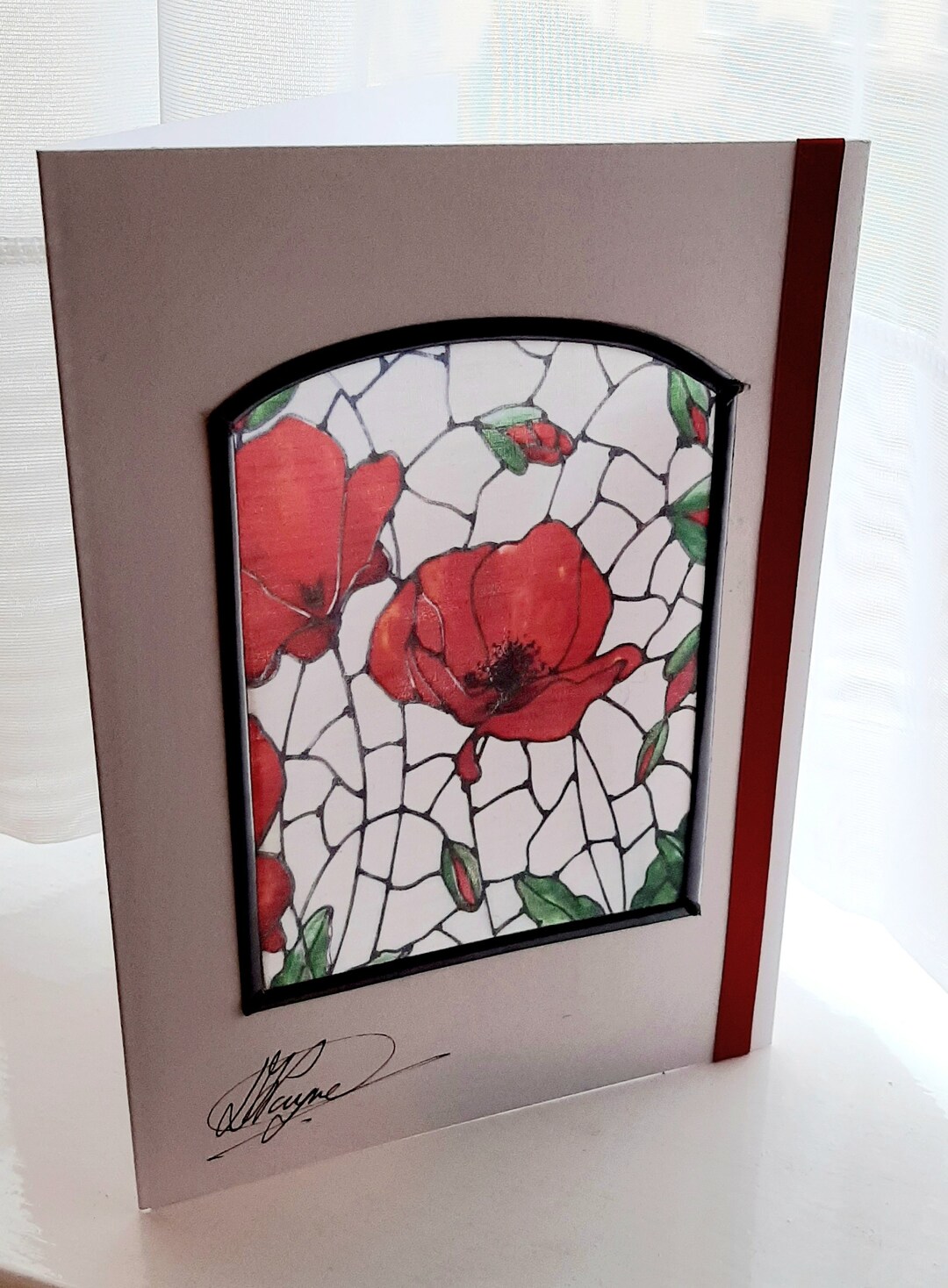 Fabric Print/stained Glass Effect Card. - Etsy