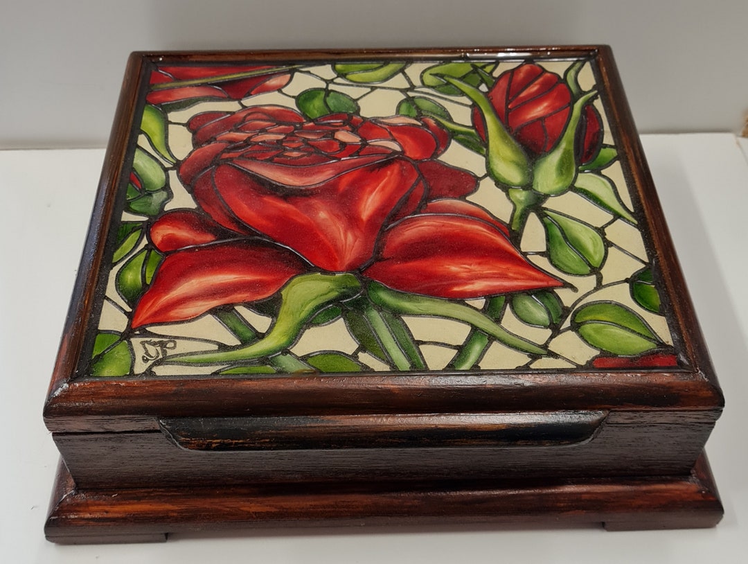 Hand Made Red Rose Jewellery Box. - Etsy