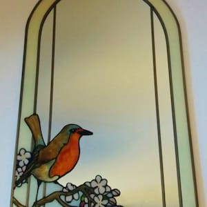 Robin Decorative Mirror A Bespoke, Art Nouveau & Tiffany Inspired, Hand ...