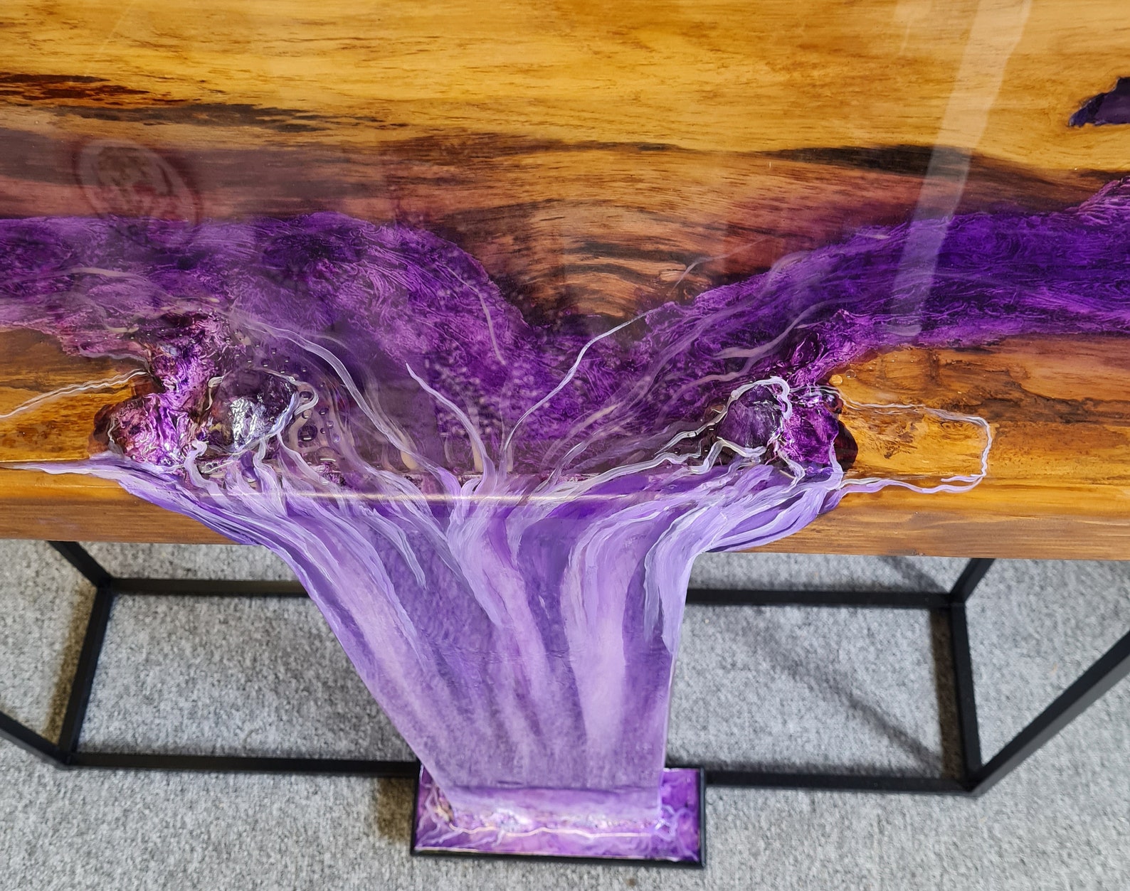 Resin Waterfall Console Table With Amethyst - Etsy