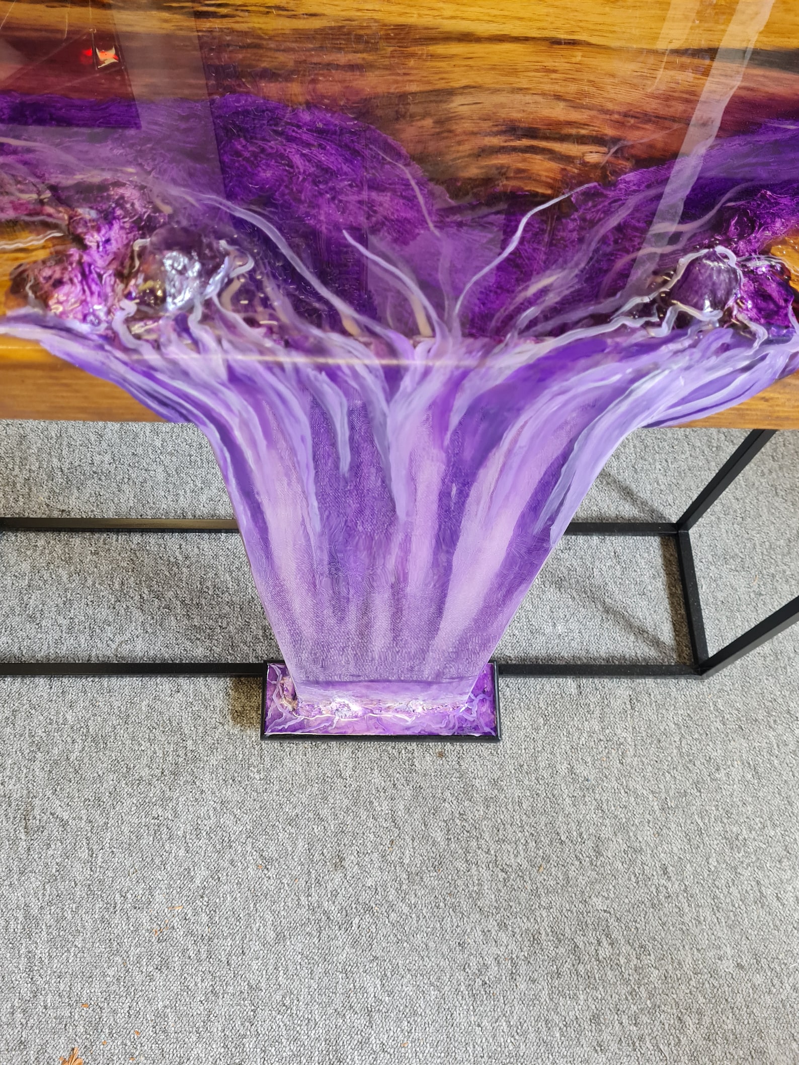 Resin Waterfall Console Table With Amethyst - Etsy