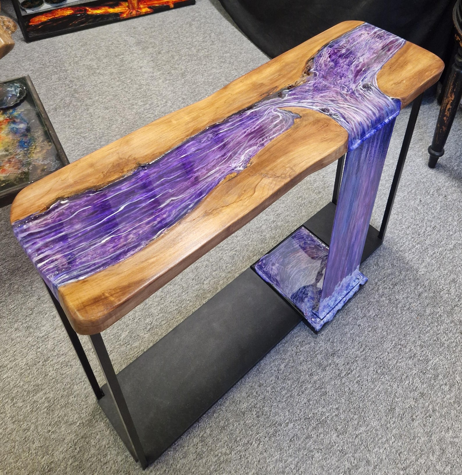 Resin Waterfall Console Table With Amethyst - Etsy UK