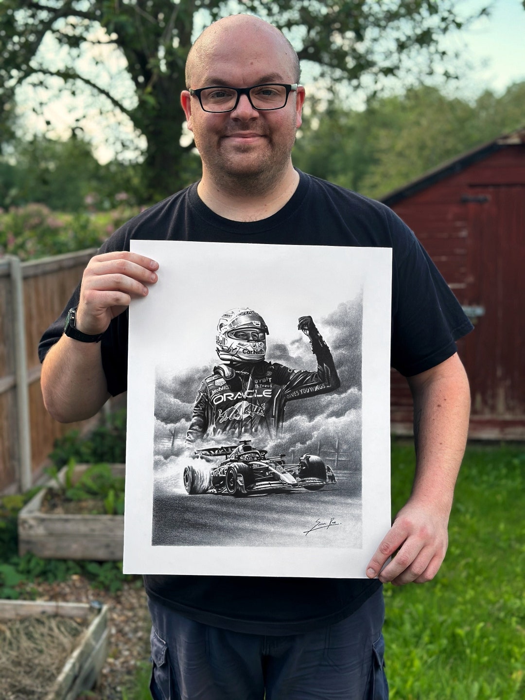Max Verstappen F1 Formula 1 Original Drawing - Etsy