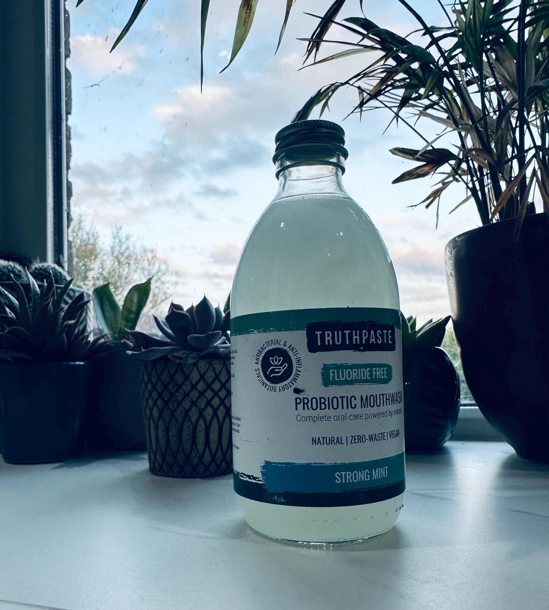 Mint Probiotic Mouthwash | Alcohol, SLS & Fluoride Free | 300ml - 10.55 ...