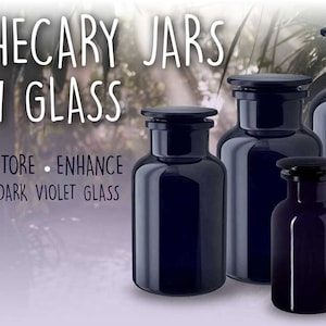 Apothecary Jars Miron Glass "dark Violet" Sizes 50ml 250ml 500 Ml ...