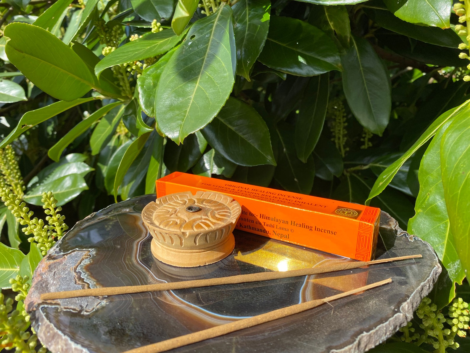 Hand-carved Wooden Incense Holder with Incense ash tray | Etsy