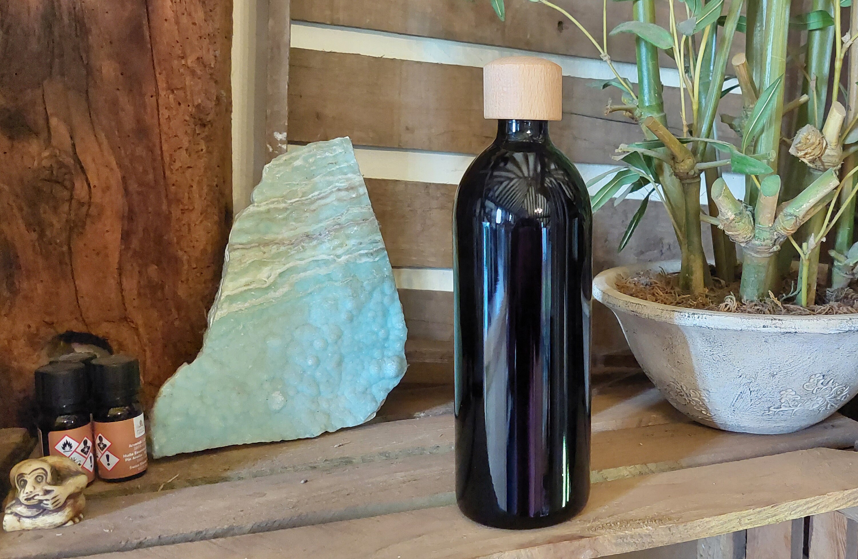 Miron Glass Water Bottle With Wooden Eco Lid 500ml Miron - Etsy Singapore