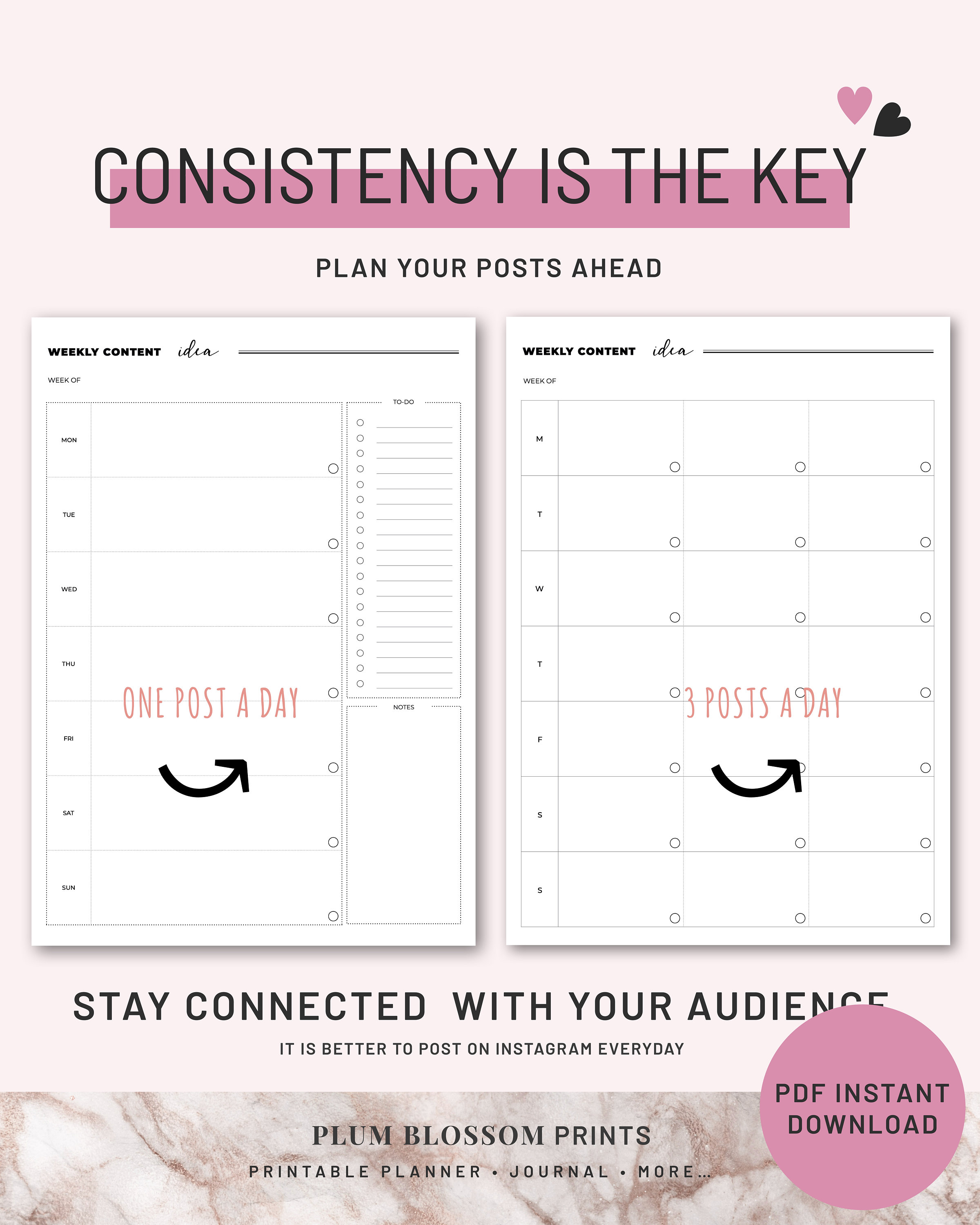 Instagram Planner Printable, IG Planner, Social Media Planner, Start ...