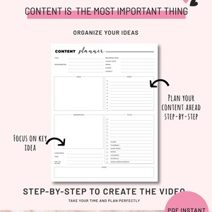 Youtube Planner Printable, Vlog and Video Organizer, Weekly Youtube ...