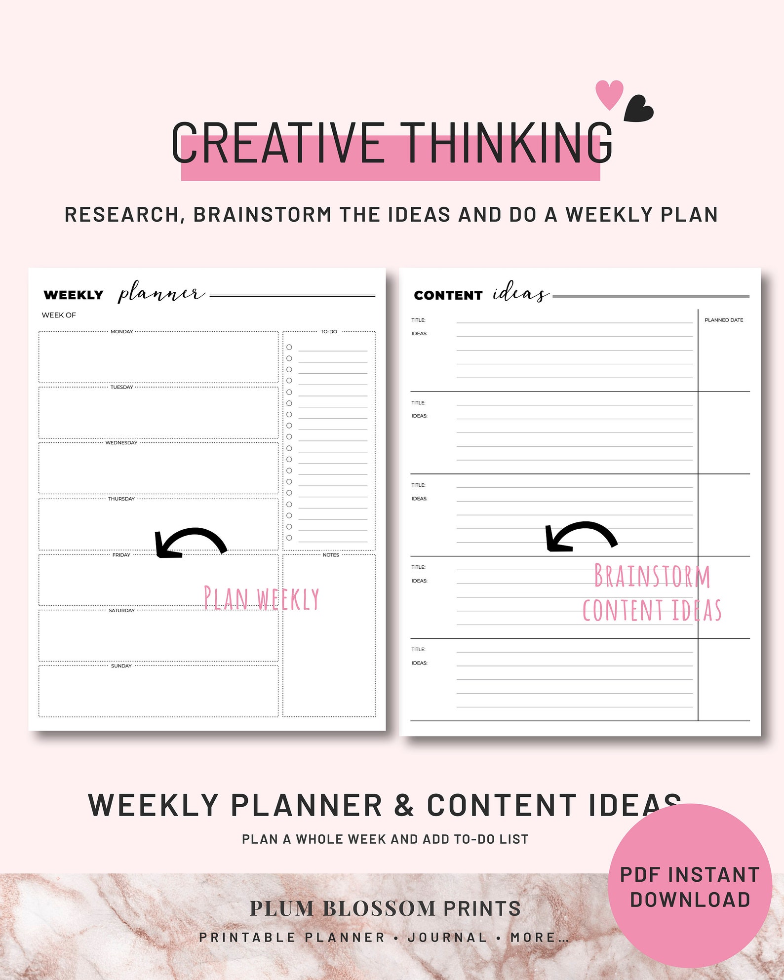 Youtube Planner Printable, Vlog and Video Organizer, Weekly Youtube ...