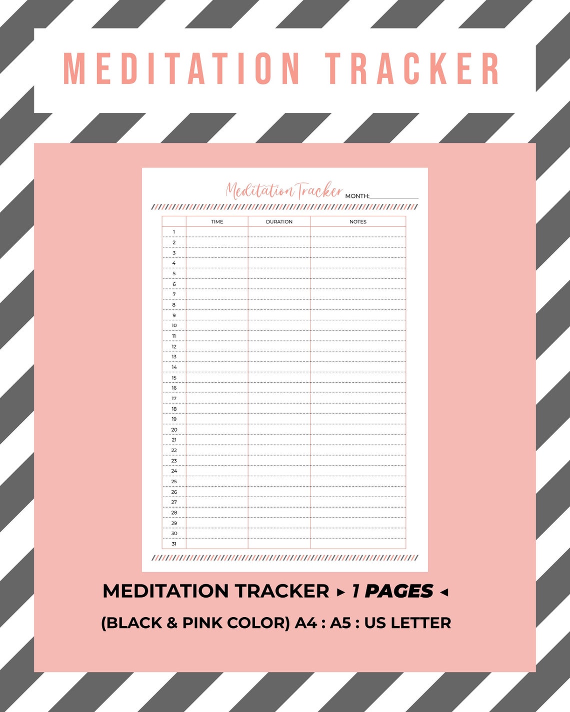 Meditation Tracker - Etsy